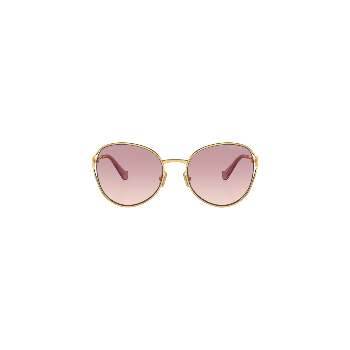 Miu Miu Logo Sunglasses Pink Beg Shaded Lenses Editorialist